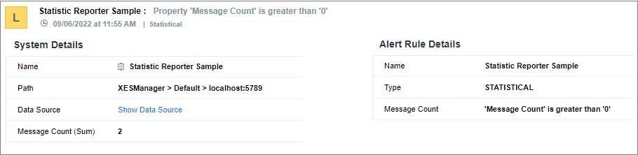 Statistic Reporter Sample Profile Overview
