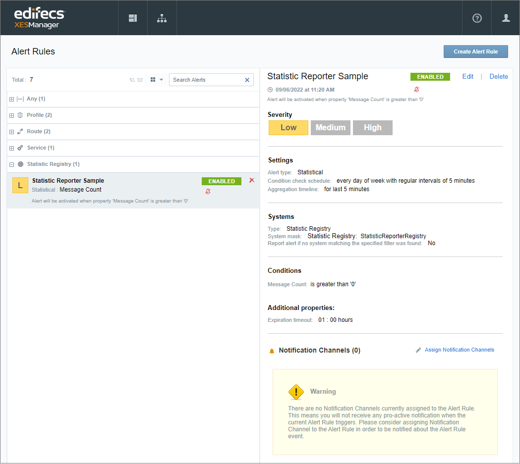 Statistic Reporter Sample Profile Overview