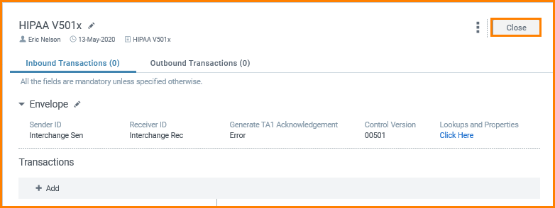 Create a Trade Relationship for HIPAA, X12 Transactions