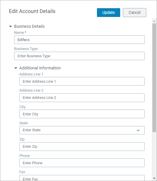 View/Edit Account Details