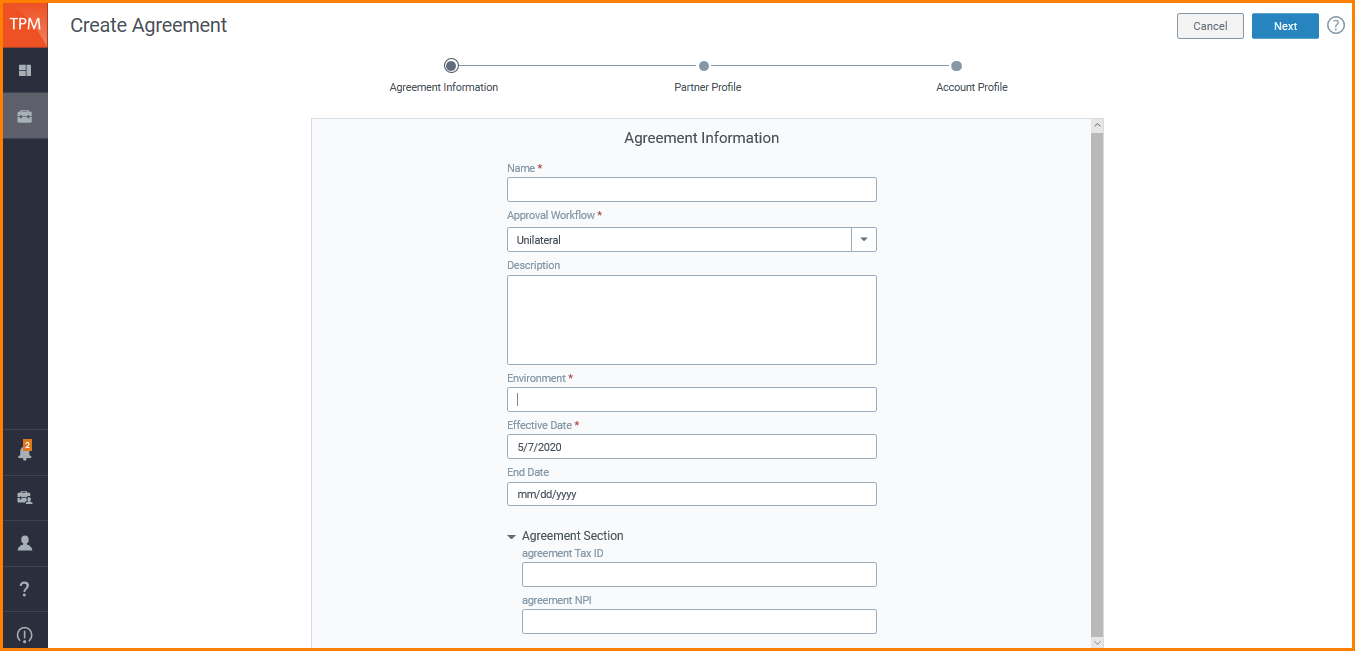 Create Agreement
