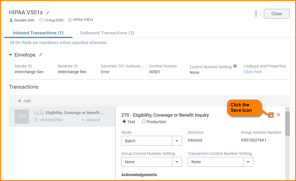 Set Up a HIPAA, X12 Trade Relationship